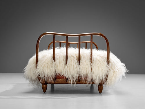 Italian Art Deco Daybed in Walnut