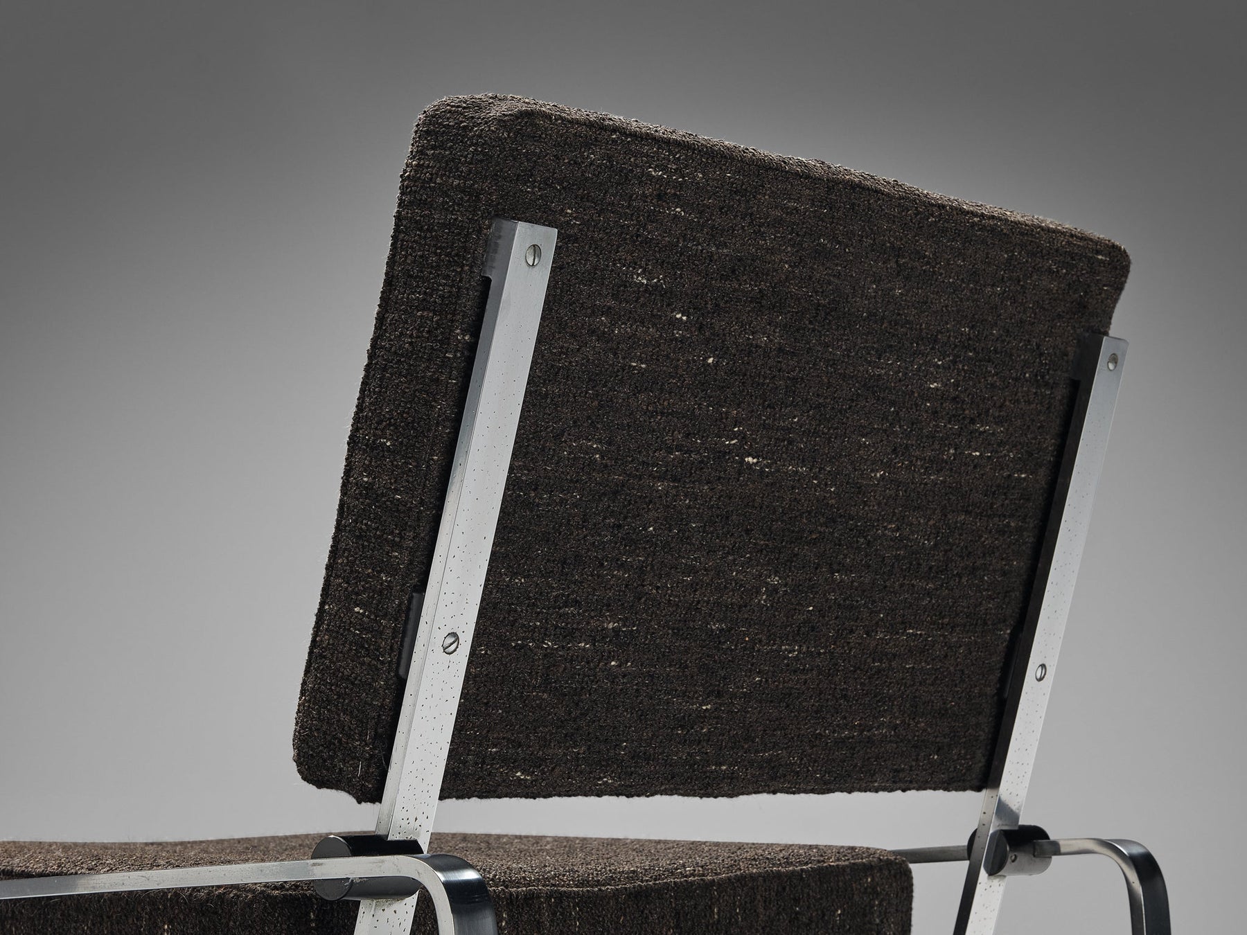 Modern Sleek Easy Chairs in Chrome-Plated Steel