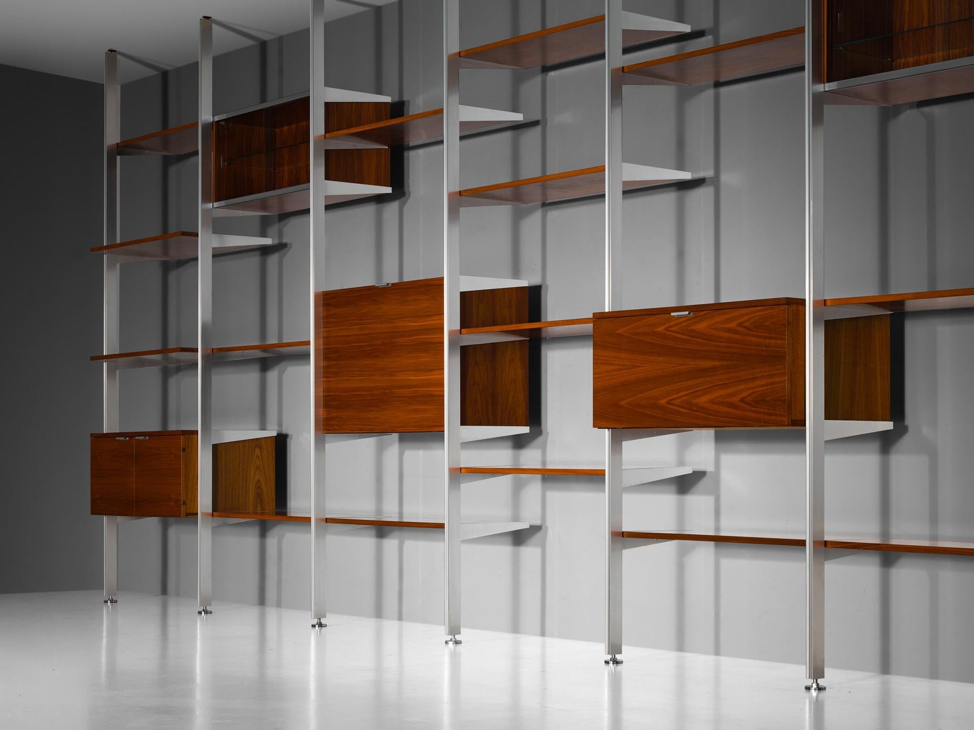 George Nelson for Herman Miller CSS Modular Wall Unit in Walnut & Alum
