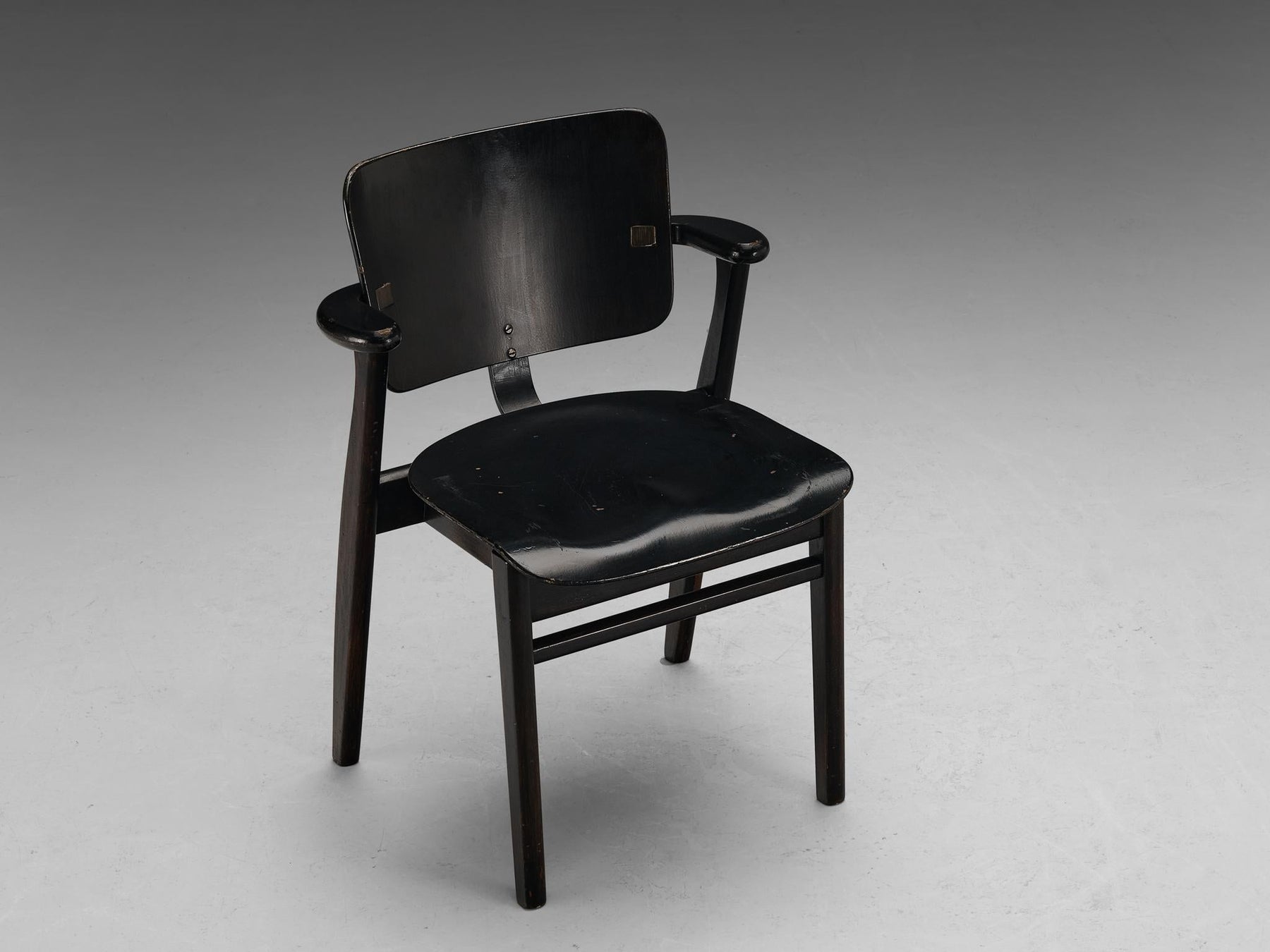 Ilmari Tapiovaara Set of Four ‘Domus’ Dining Chairs in Black Stained T