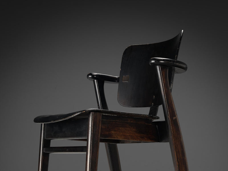 Ilmari Tapiovaara Set of Four ‘Domus’ Dining Chairs in Black Stained T