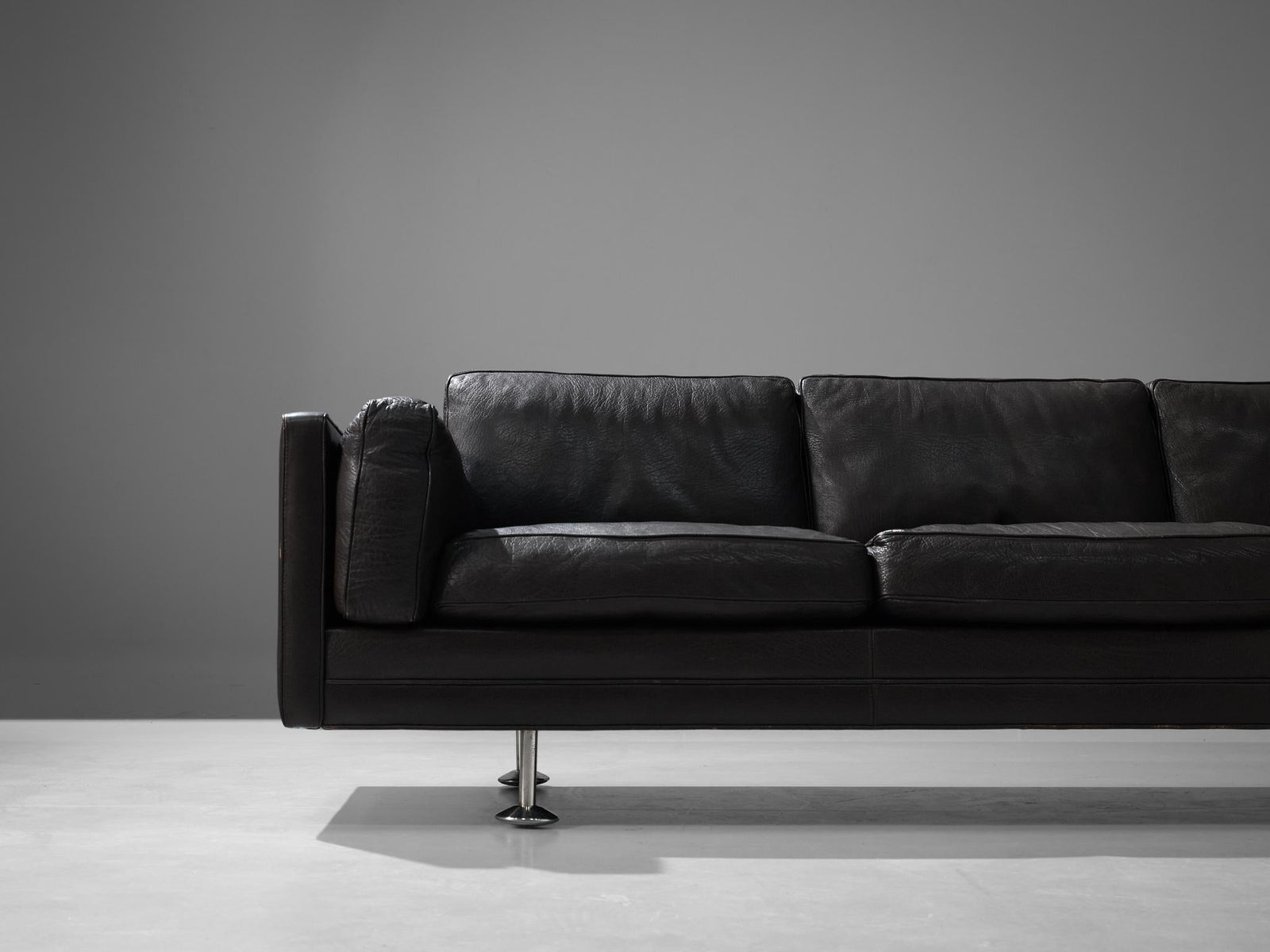 Illum Wikkelsø Cubic Sofa in Black Leather